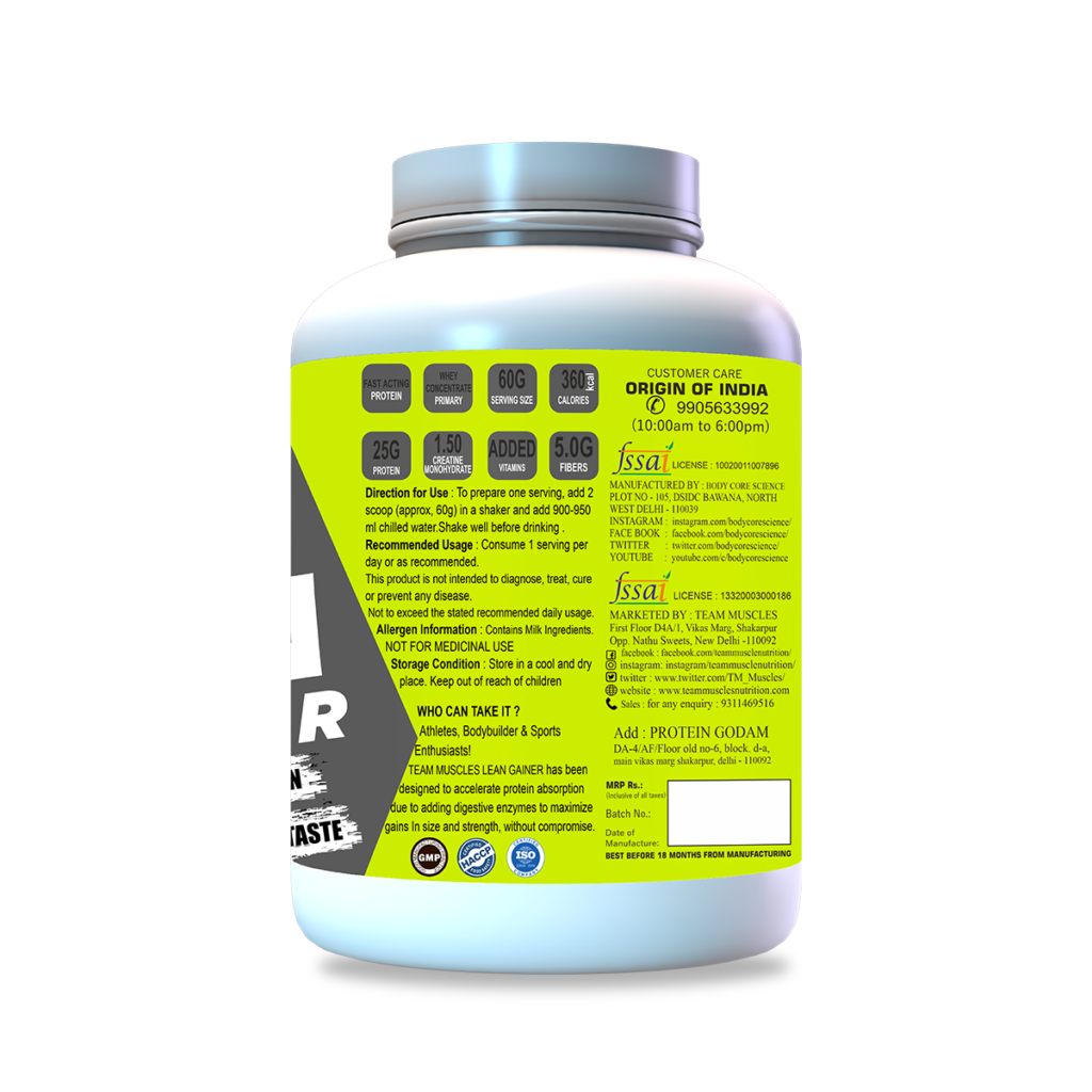 TM Lean Gainer 3Kg - Team Muscles Nutrition