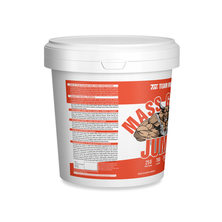Jumbo Mass Gainer 3Kg + 100% Maxx Protein 1Kg + Shaker - Team Muscles ...